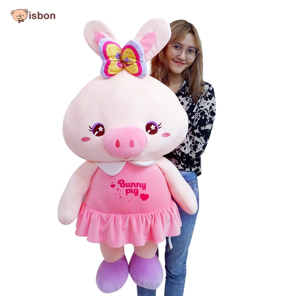 Jual Boneka Babi Cewek Jumbo Bunny Pig 58cm Lucu Squisy Lembut by ...