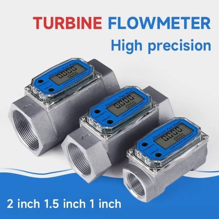 Jual Turbine Water Flow Meter 1.5" Digital 1,5 Inch Fuel Solar NPT Diesel | Shopee Indonesia