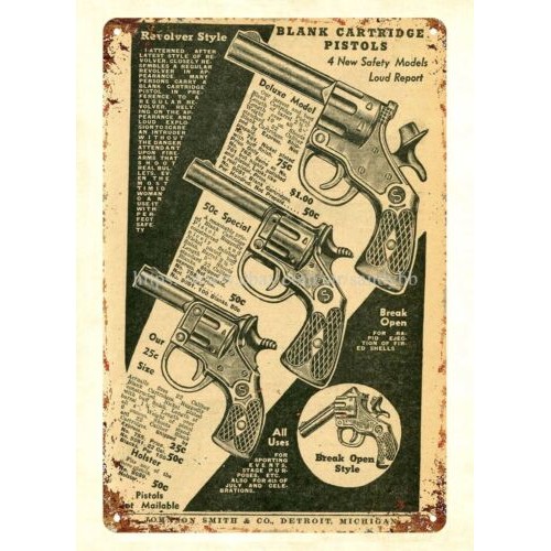 Jual wall art 1938 Blank Cartridge Pistols Break Open Revolver Style ...