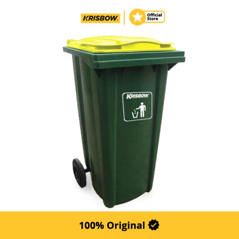 Jual Krisbow Dust Bin Tempat Sampah Outdoor Neo 240 Ltr - Hijau | Shopee Indonesia