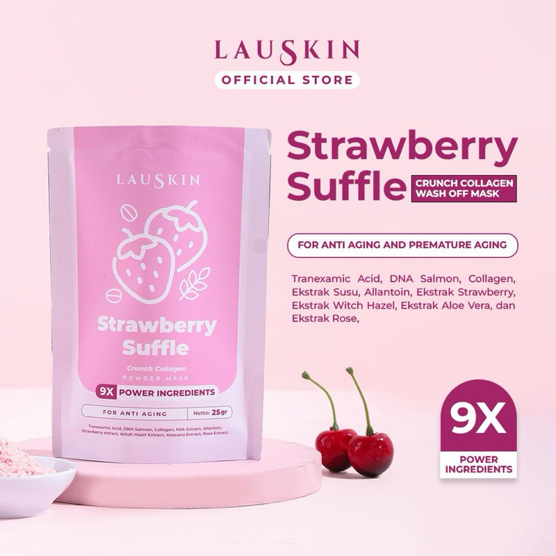 Jual Laushine Beauty Masker Wajah Strawberry dengan Kolagen untuk Anti ...