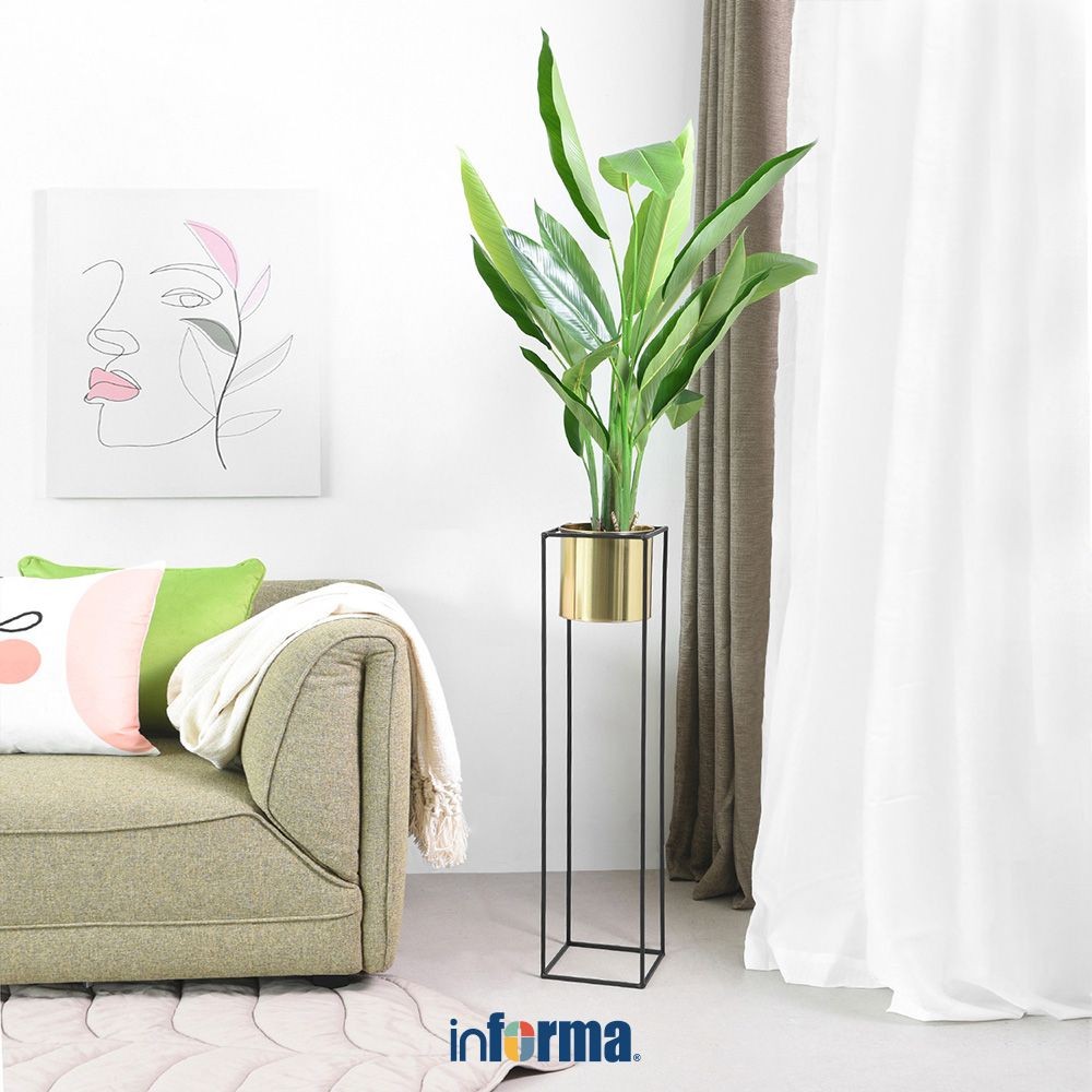 Jual Informa Pot Tanaman Dengan Stand 9L 21X21X90.5 cm - Gold Wadah ...