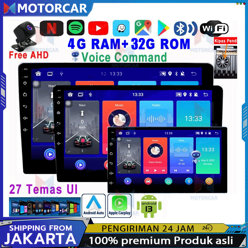 Jual with cooling system Car Radio Mobil Navigasi 6G+64G /4+32G Android 13 Double Din Head Unit ...