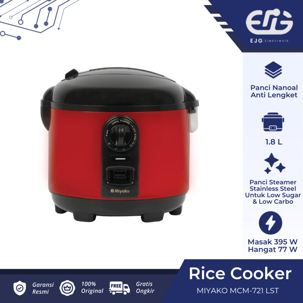 Jual MIYAKO Magic Com MCM 721 LST Low Carbo Low Sugar 1,8L Rice Cooker MCM721LST | Shopee Indonesia