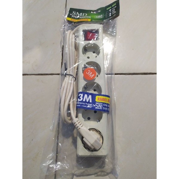 Jual Stop kontak panjang kabel 3 meter terminal colokan 3 meter stop kontak colokan listrik 5 ...