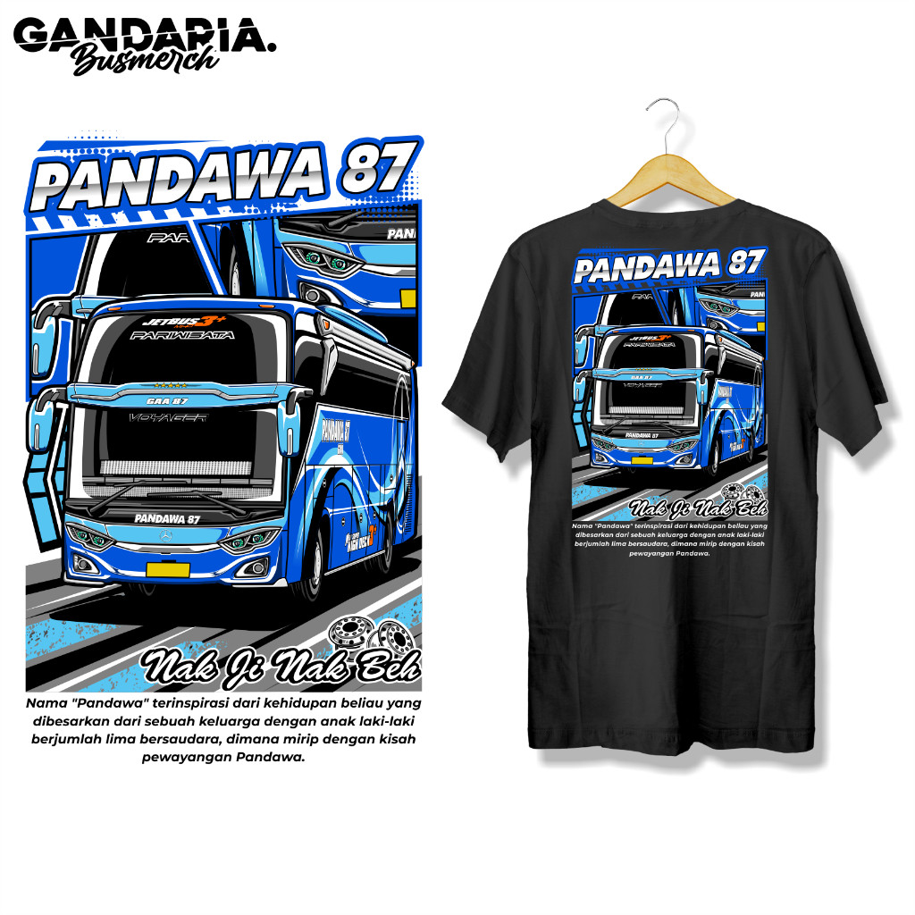 Jual KAOS BUS PANDAWA 87 BLUE | Shopee Indonesia