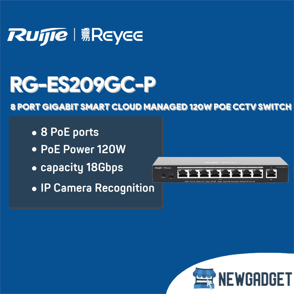 Jual RUIJIE REYEE RG-ES209GC-P 8 PORT GIGABIT SMART CLOUD MANAGED 120W ...