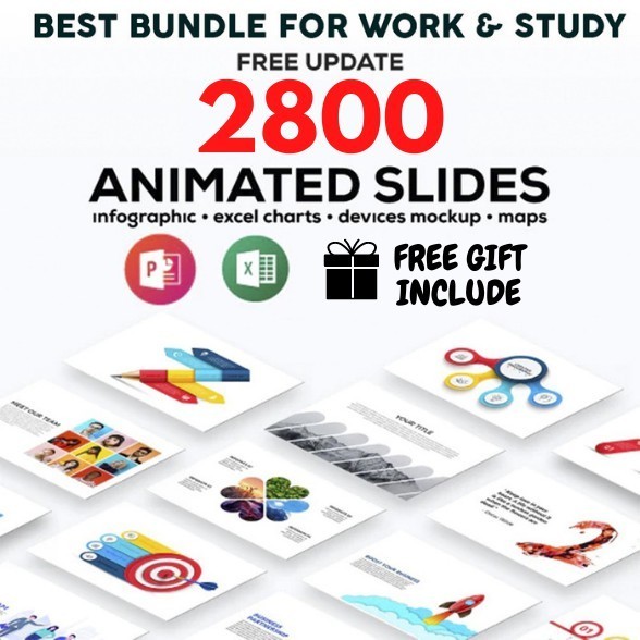 Jual [ Promo ] Template Powerpoint Infografis Animasi Serbaguna Gratis