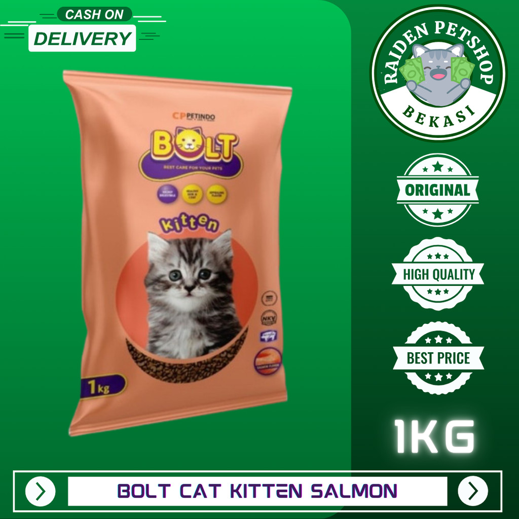 Jual BOLT KITTEN SALMON 1 KG REPACK CAT FOOD | Shopee Indonesia