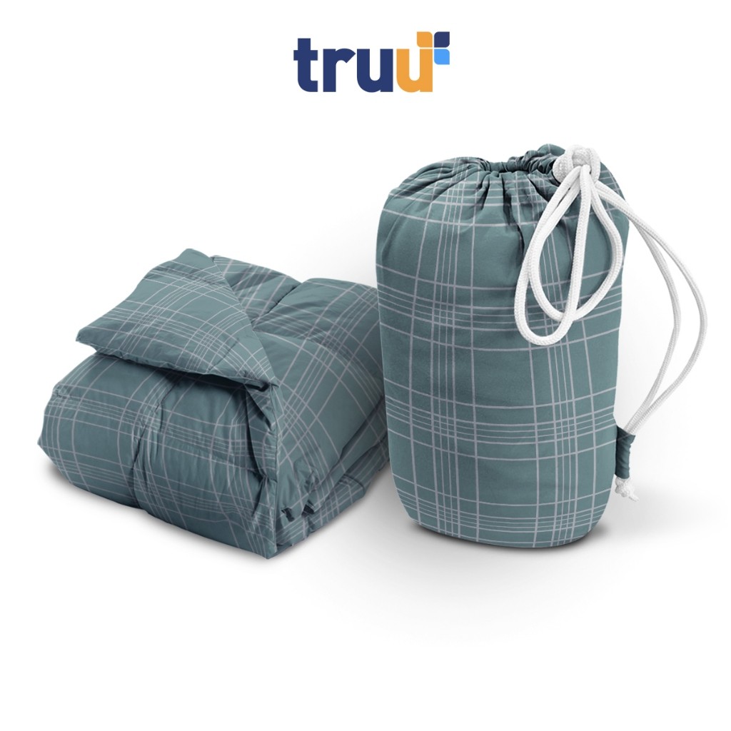Jual TRUU Essence Microfiber Travel Blanket Simple Line Blue TRTB82 ...