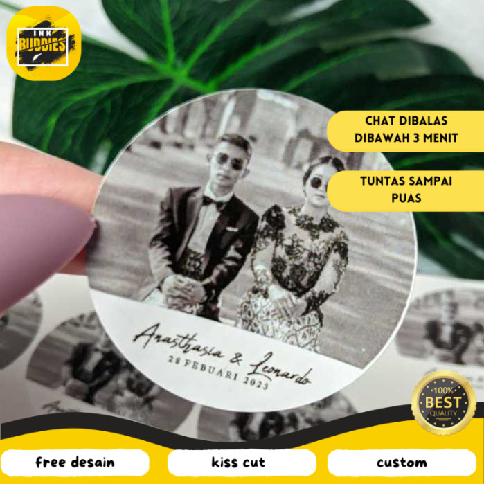Jual INB 2-4 Stiker Wedding Souvenir Sticker Custom Ucapan Nikah Acara ...