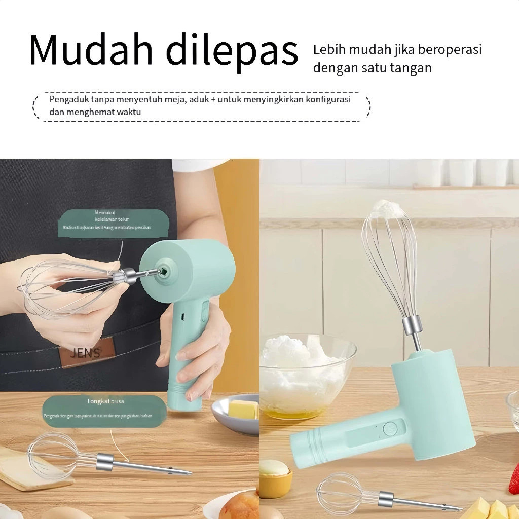 Jual RUMAH Mixer Tangan Mini Tanpa Kabel USB Rechargeable Hand Mixer 3 ...
