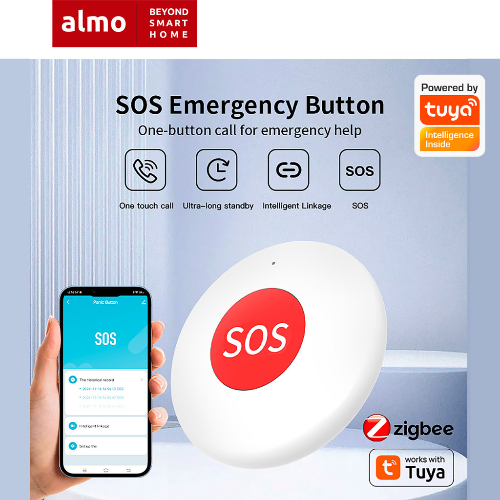 Jual ALMO Tuya Zigbee SOS Emergency Panic Button Android IOS | Shopee Indonesia