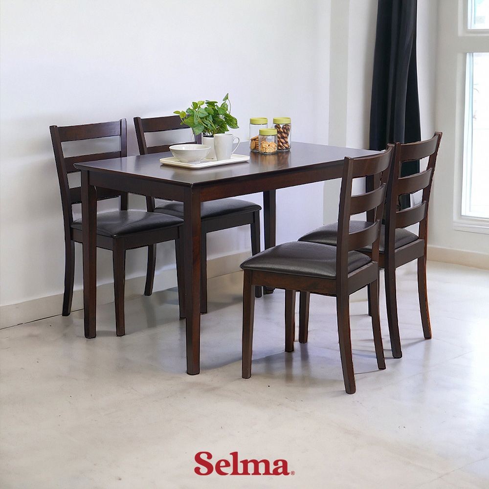 Jual Selma Selma Yasmin Set Meja Makan 4 Kursi - Espresso Dining Table ...