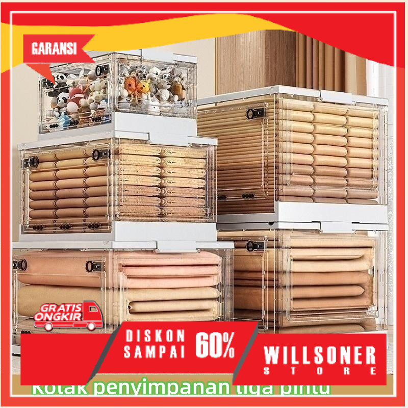 Jual Storage Box Lipat Transparan kotak plastik kotak penyimpanan ...