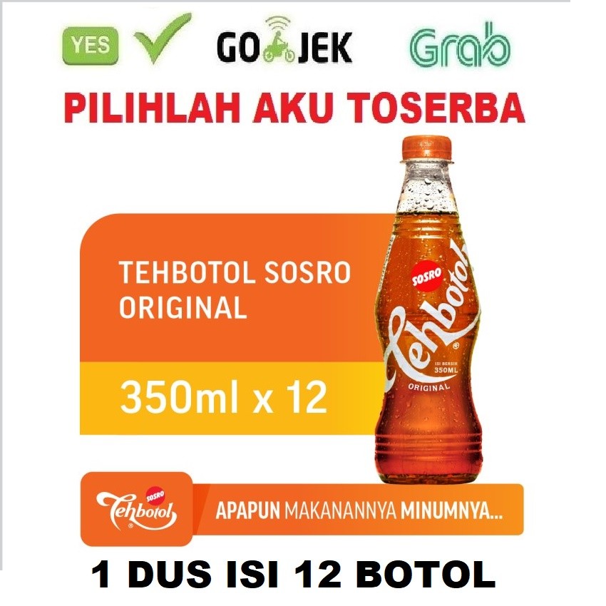 Jual Teh Botol Sosro PET Original 350 ml - ( HARGA 1 DUS ISI 12 pcs ) | Shopee Indonesia