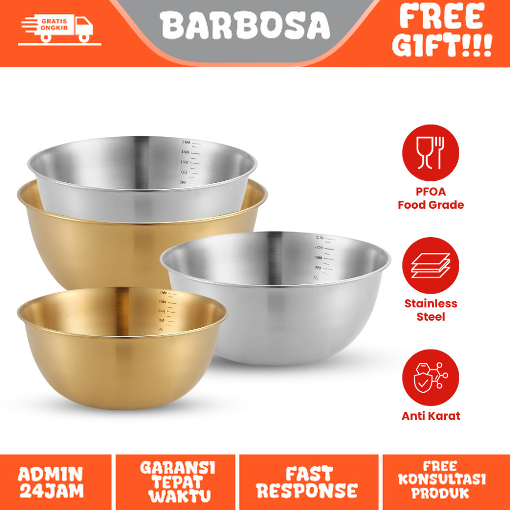 Jual Mangkok Sup Salad Stainless Steel / Wadah Makanan Korean Plate ...