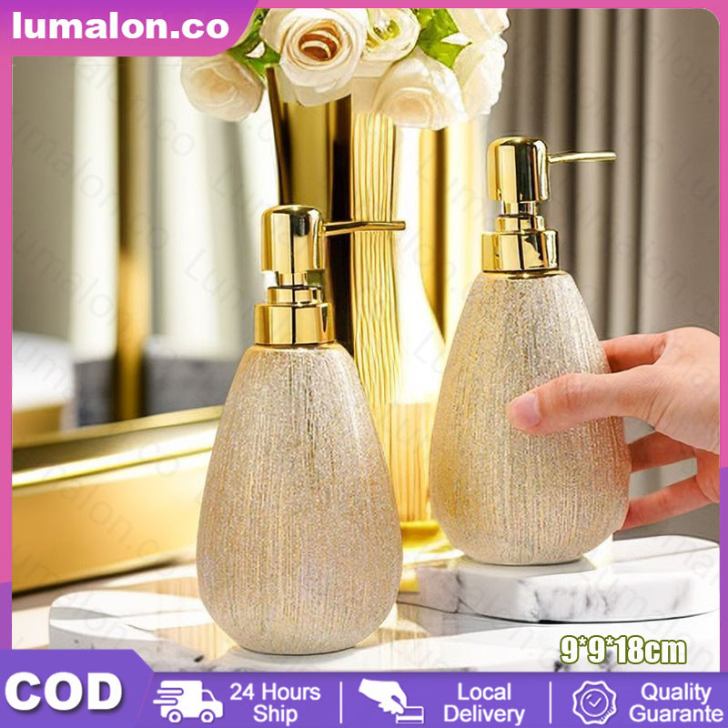 Jual Botol Dispenser Sampo Shower Gel Lotion Gaya Botol Press Keramik ...
