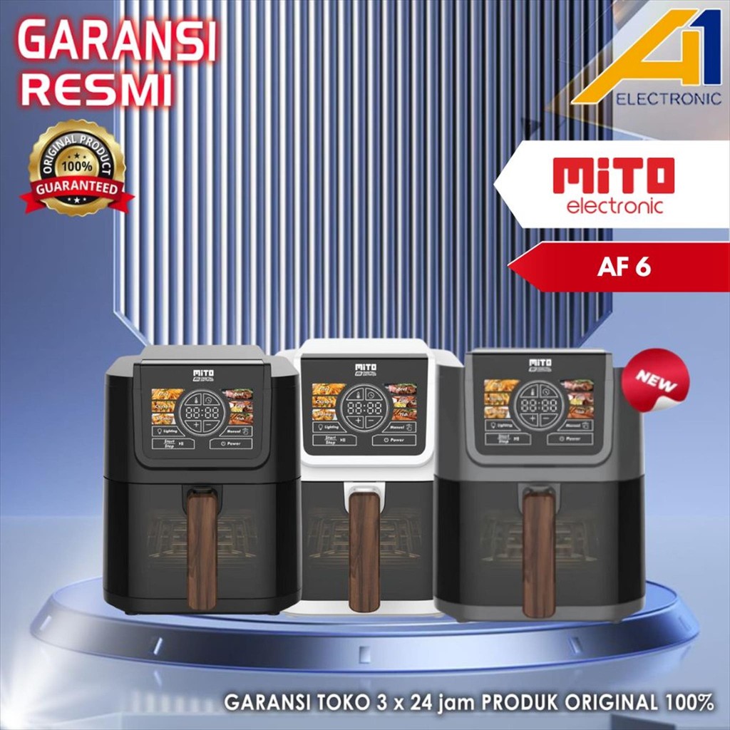 Jual Air Fryer MITO AF6 / AF 6 Low Watt 5 L Touch Screen LED Transparan | Shopee Indonesia