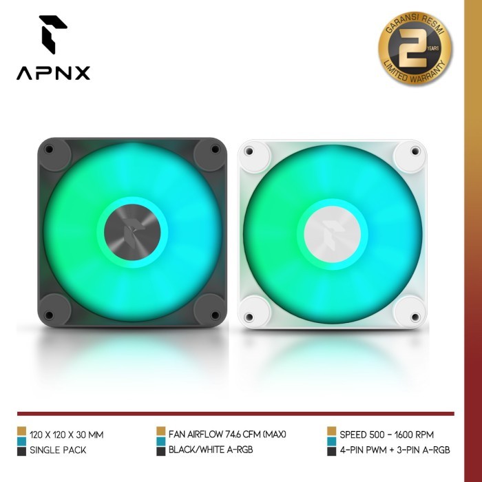 Jual APNX FP1 120 PWM ARGB | 30mm performance fan with sleek new look ...