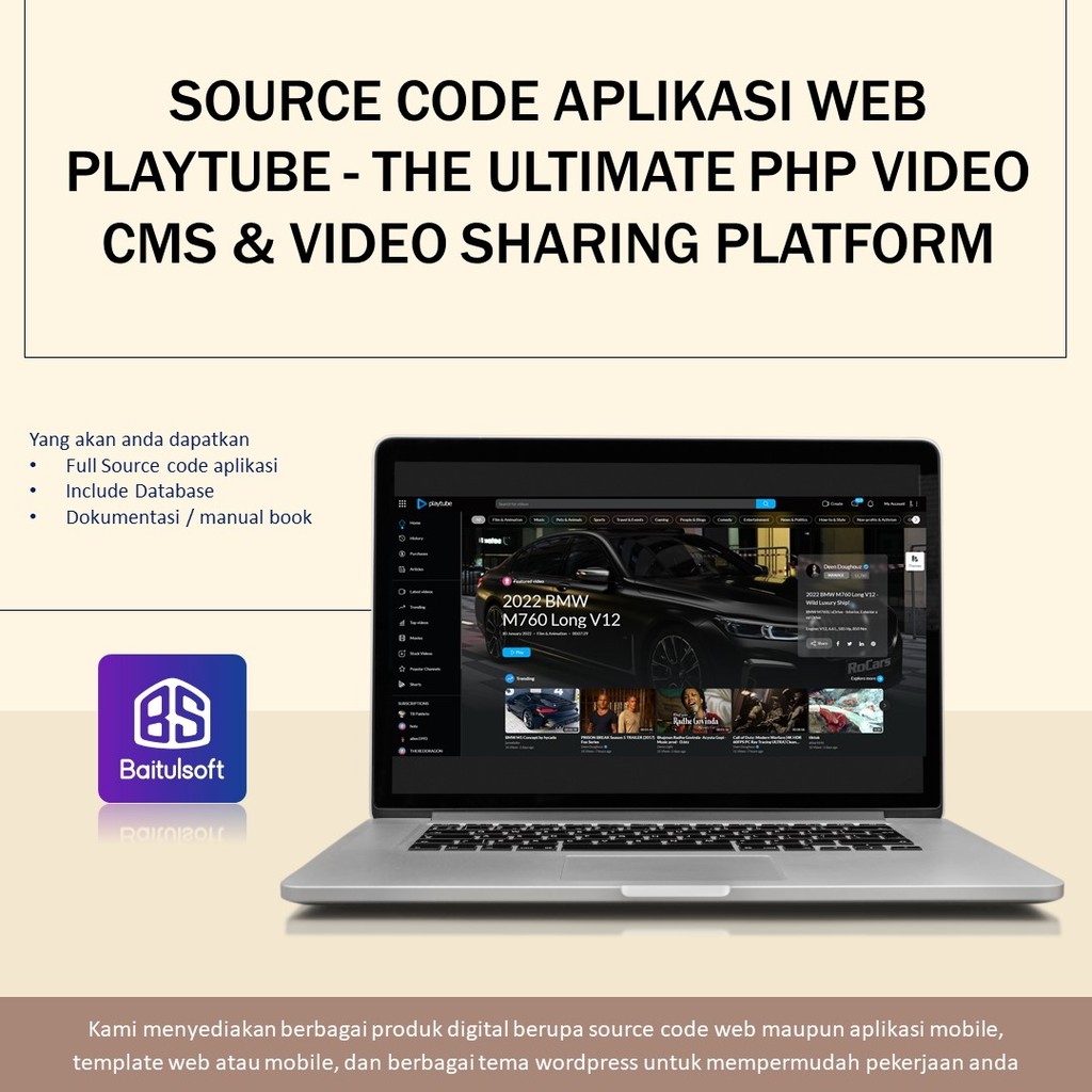 Jual SOURCE CODE APLIKASI WEB PLAYTUBE - THE ULTIMATE PHP VIDEO CMS & VIDEO SHARING PLATFORM ...