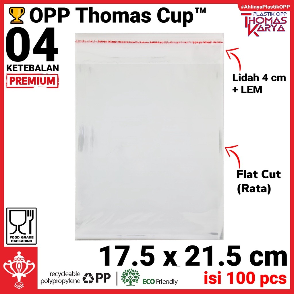 Jual Plastik OPP 17,5x21,5 TEBAL isi 100 Kantong Bening Kemasan Roti ...