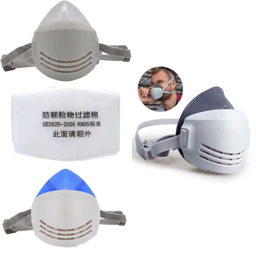 Jual Dust Mask +20pcs Filter Cotton Respirator Half Face Dust-proof ...