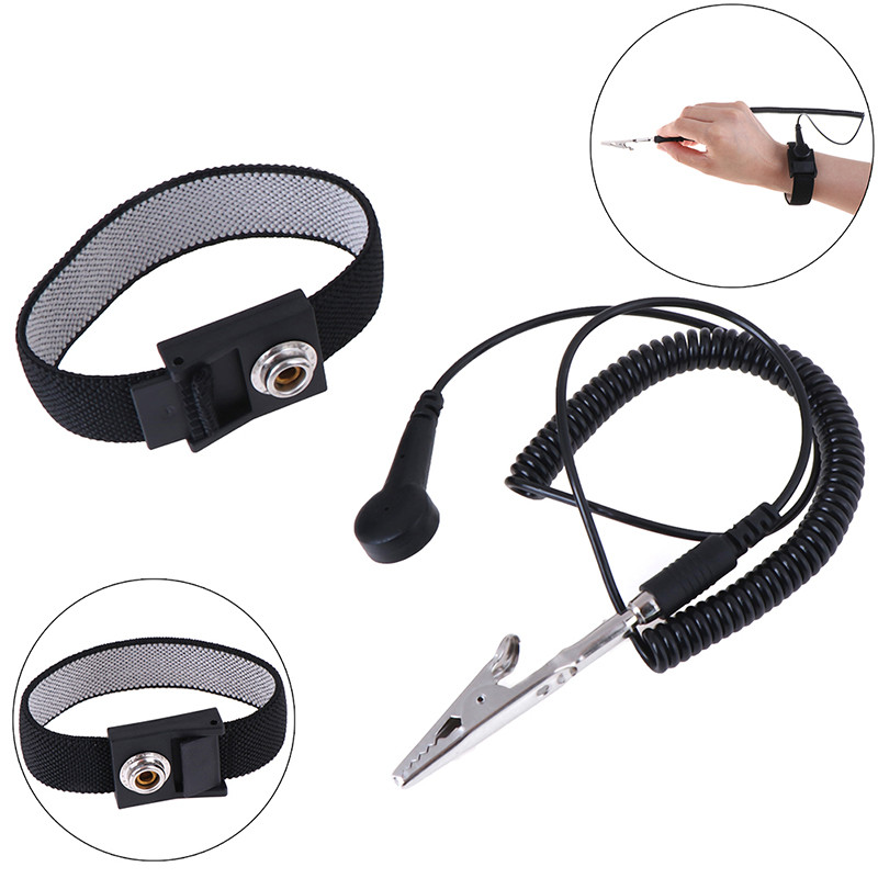 Jual Adjustable Anti Static Bracelet Electrostatic ESD Discharge Cable ...