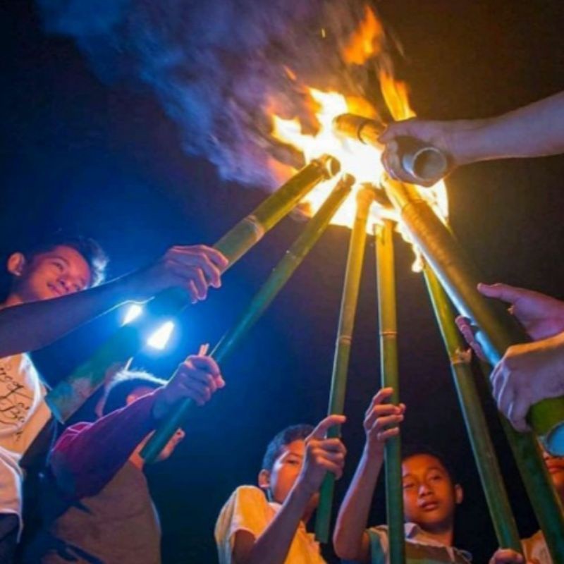 Jual Bambu Obor Pakai Sumbu Panjang 50cm Obor Bambu Siap Pakai | Shopee ...