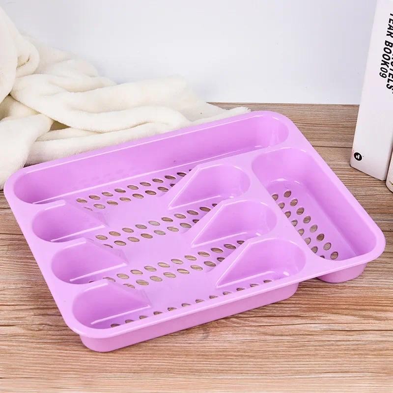 Jual 5 Compartments Cutlery Organizer Daily Drawer Divider Plastic Tray ...