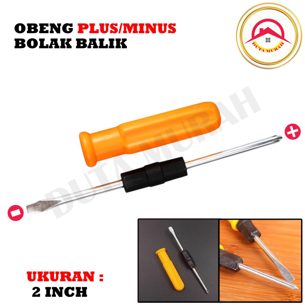 Jual Obeng Bolak Balik 2 Inch Screwdriver Tool Obeng Plus Minus Min 2 ...
