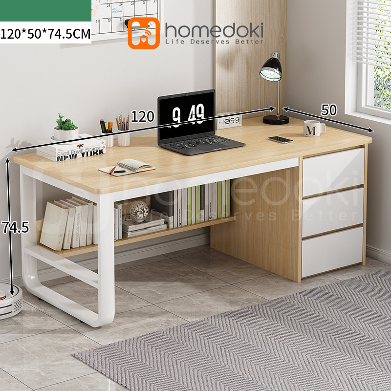 Jual Homedoki Meja Kantor/Meja Komputer/Meja Kantor Dengan Laci/Meja Kerja Minimalis/120cm Meja ...