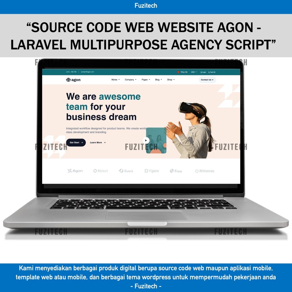 Jual SOURCE CODE APLIKASI WEB WEBSITE AGON - LARAVEL MULTIPURPOSE AGENCY SCRIPT D51 FUZITECH ...