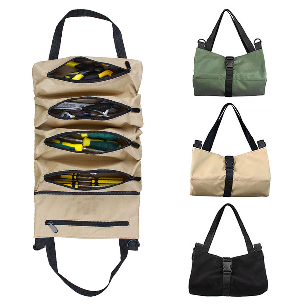 Jual Tool Roll,Multi-Purpose Roll Up Tool Bag,Wrench Roll,Canvas Tool ...