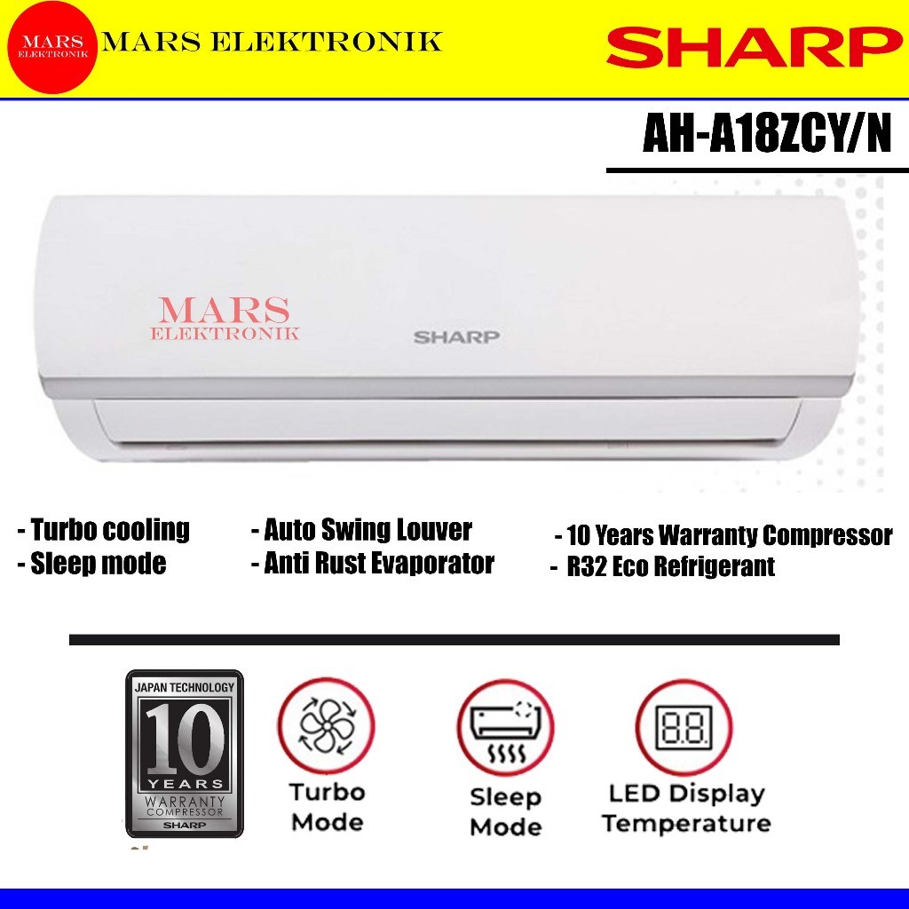 Jual AC SHARP AH-A18ZCY - 2 PK - PENDINGIN RUANGAN SHARP AH A 18 ZCY - READY | Shopee Indonesia