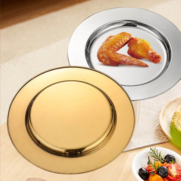 Jual 26cm Piring Emas Hotel Piring Stainless Gold Premium Foodgrade ...