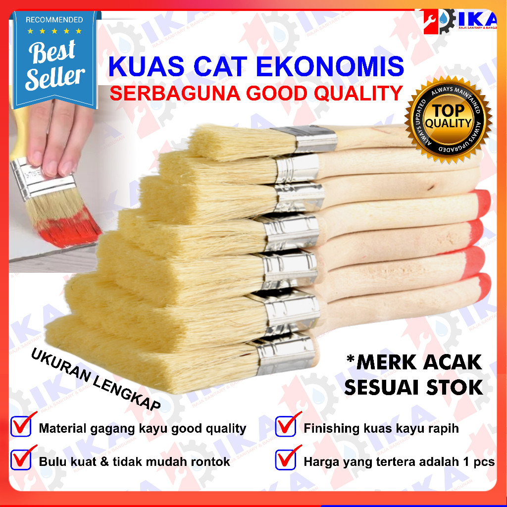 Jual Kuas Cat Serbaguna Gagang Kayu - High Quality / Kuas Cat 1inch ...