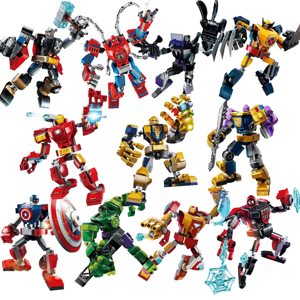 Jual Marvel Avengers Superhero Action Figure Bricks Spider-Man Iron Man ...