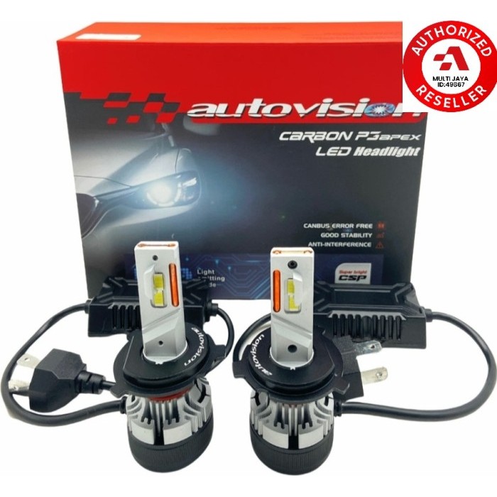 Jual LED H4 Autovision P3 Carbon 68 Watt 5700K 7000LM (Garansi 2 Tahun ...