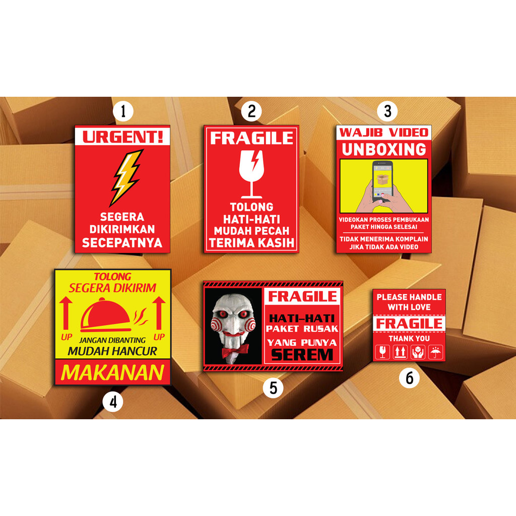 Jual Stiker Kromo Fragile Unboxing Sticker Label Barang dan Makanan ...