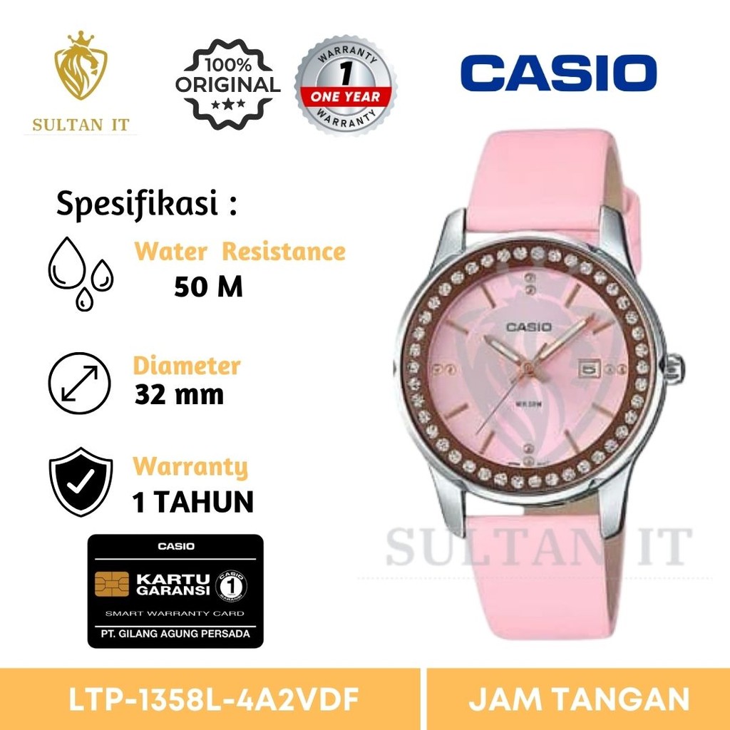 Jual LTP-1358L-4A2VDF Casio Enticer Ladies Pink Dial Pink Leather Strap | Shopee Indonesia