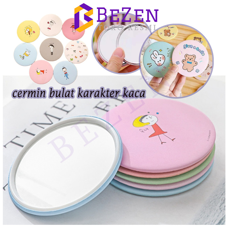 Jual 10/20PCS cermin bulat karakter kaca/ motif kartun colorful cermin ...