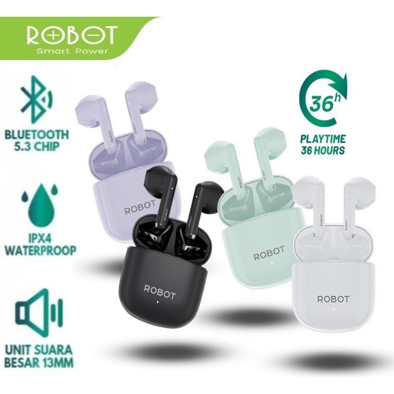 Jual TWS ROBOT T60 Headset Wireless Bluetooth 5.3 Handsfree Earphone ...