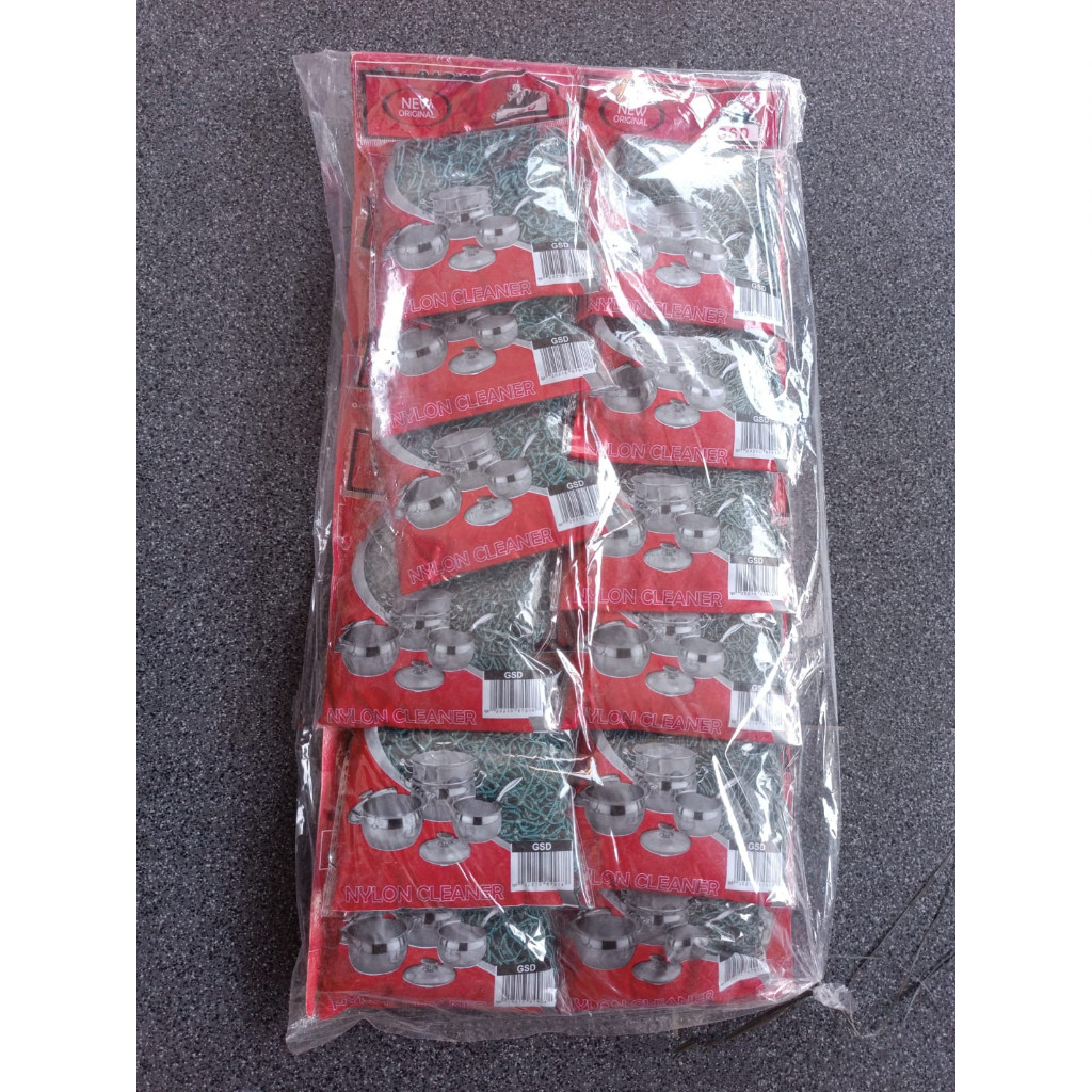 Jual SPON CUCI PIRING JARING NYLON HIJAU BIRU MEREK GSD 1 PAK ISI 12 ...