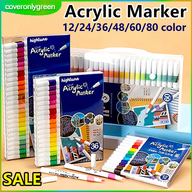 Jual 【COD】36/48/60 Colors Pen Akrilik Marker Warna Cepat Kering Tahan ...