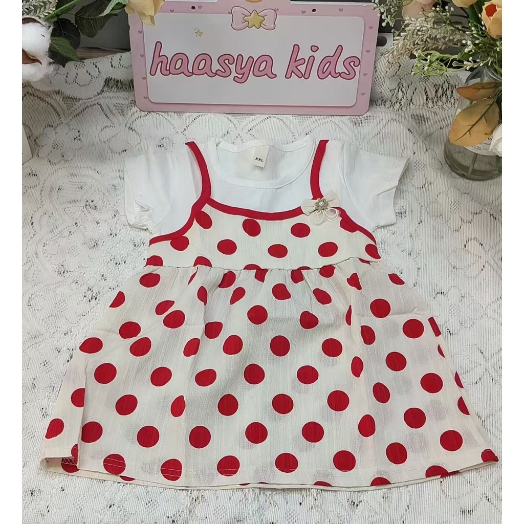 Jual Haasya Kids Gaun gadis berusia 1-4 tahun titik palsu dua gaun ...