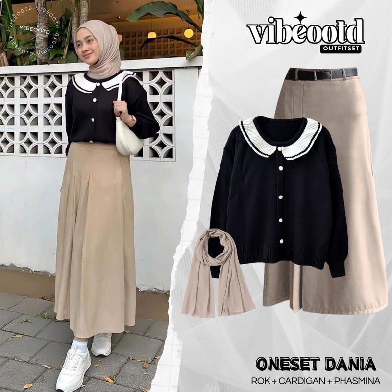 Jual Dania Outfit Set Wanita Hijab ( Bawahan Skirt Rok A-line Flowy ...