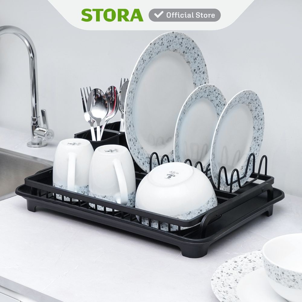 Jual Stora Lugos Rak Piring Aluminium - Hitam Dish Rack Tempat ...