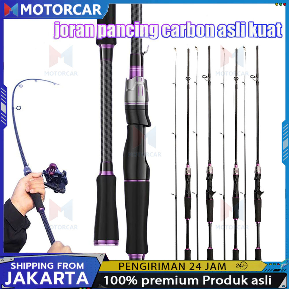 Jual Bisa COD Joran Pancing 1.8M/2.1M Casting / Spinning Carbon Fiber 2 ...