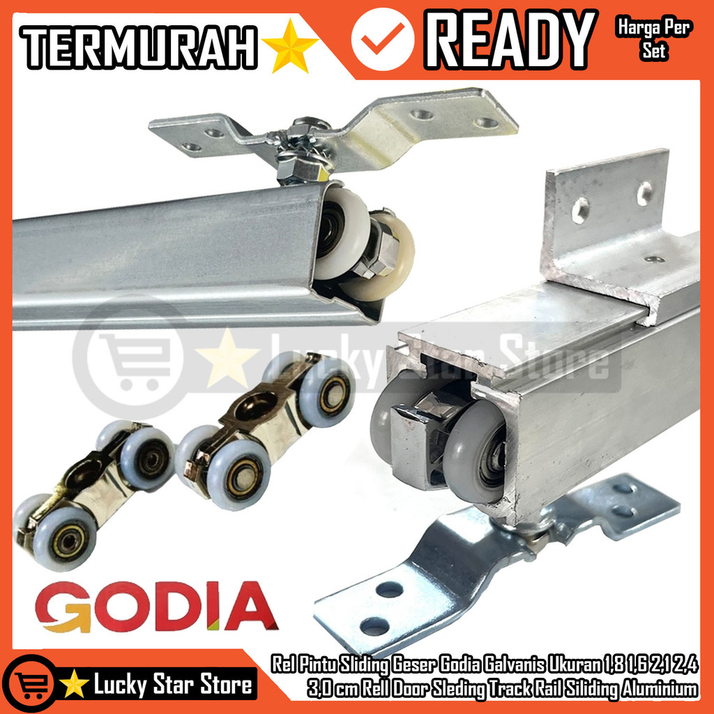 Jual Godia Rel Pintu Sliding Geser Galvanis Ukuran 1,8 1,6 2,1 2,4 3,0 Meter M Rell Door Sleding ...